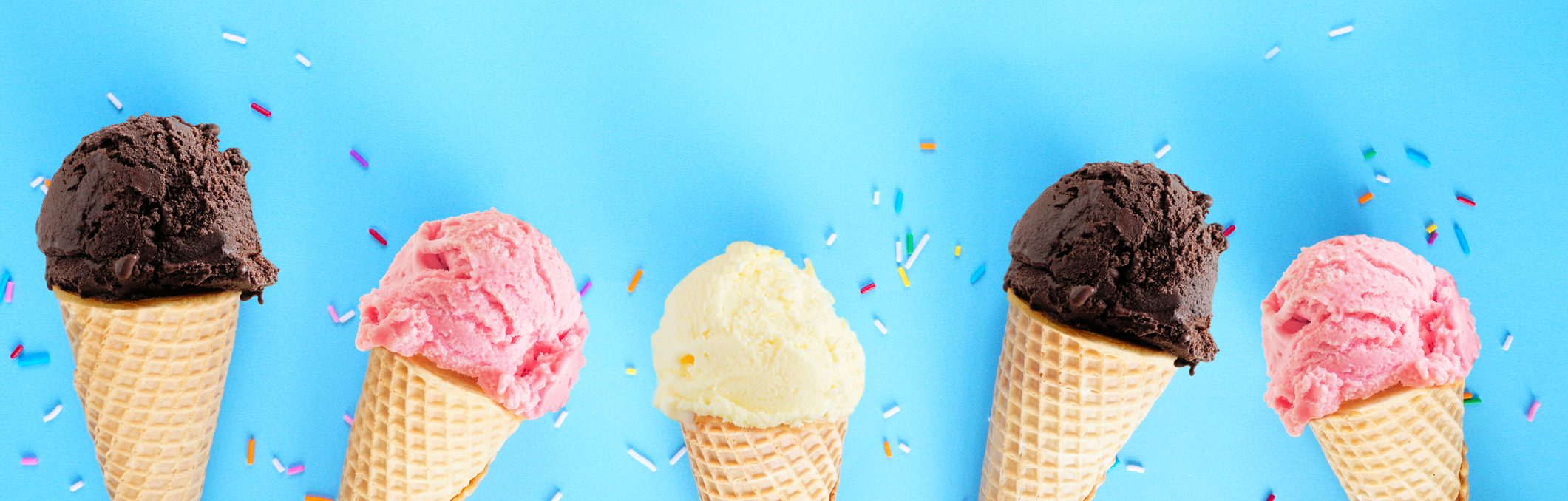 Ice cream bottom border over a blue background | Prospect Bank
